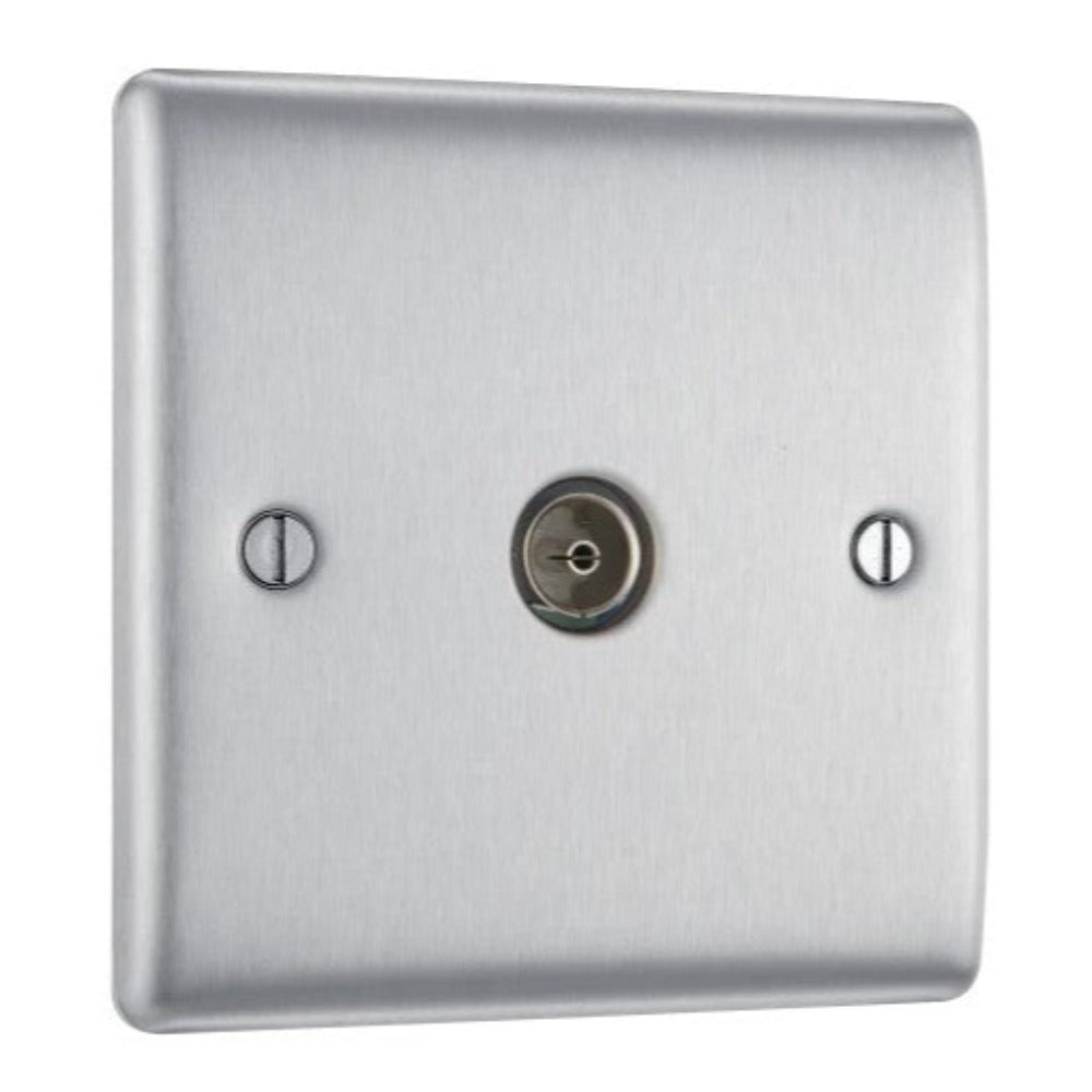 Brushed Steel Co-Axial Socket
