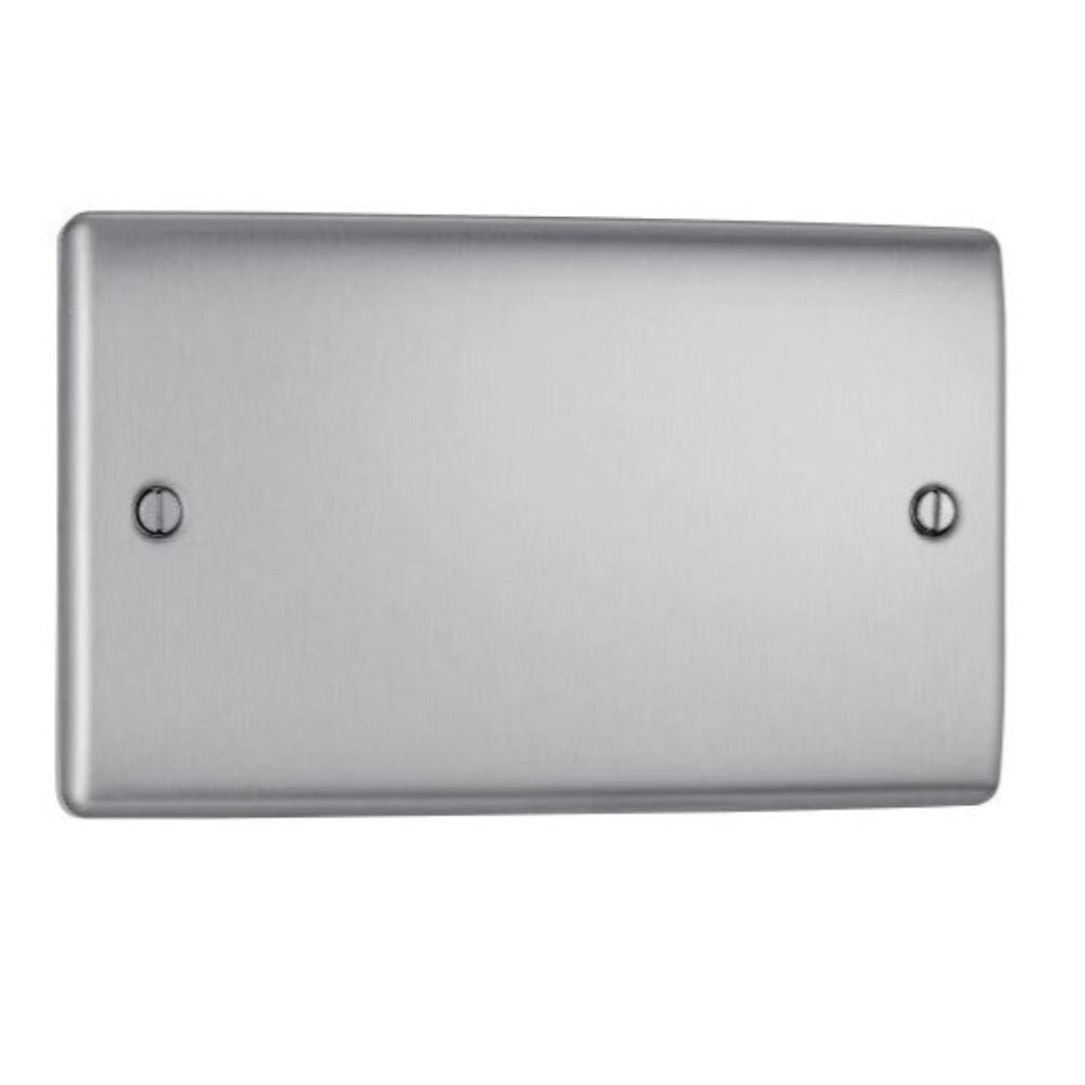 Brushed Steel Double Blanking Plate