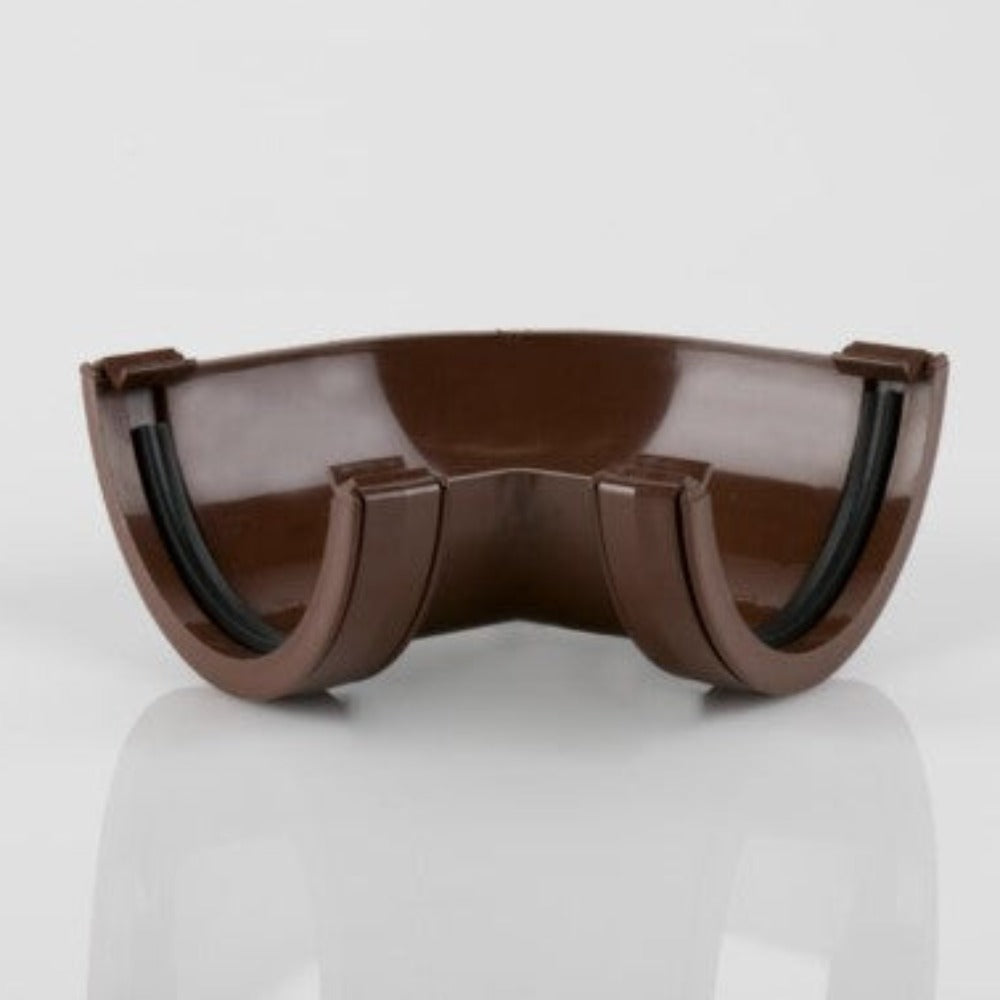 Brett Martin Gutter 112mm Roundstyle 120 Degree Angle Brown