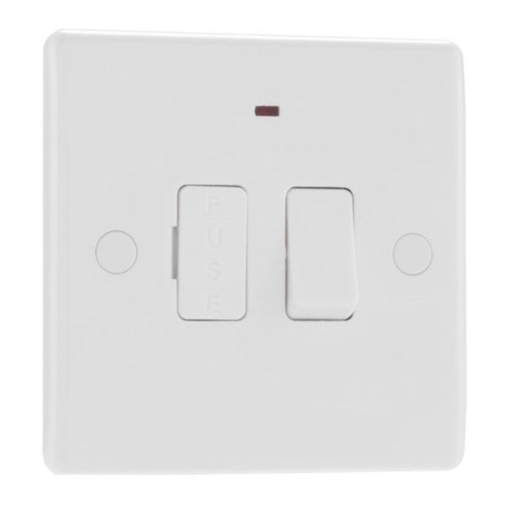 BG White Round Edged Moulded Switched Fuse Connection Indicator